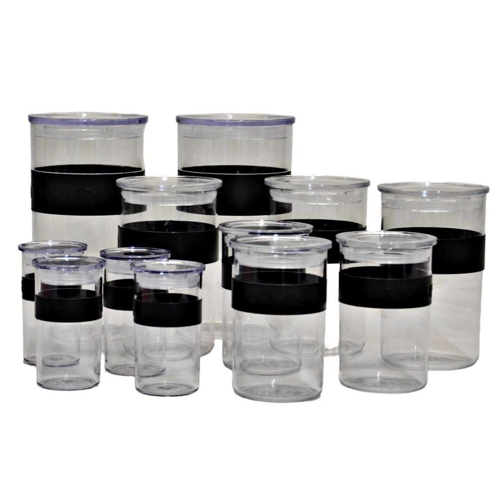 Bodum Durable Plastic Storage Jars 12-Pack - Black – Liquidation Nation