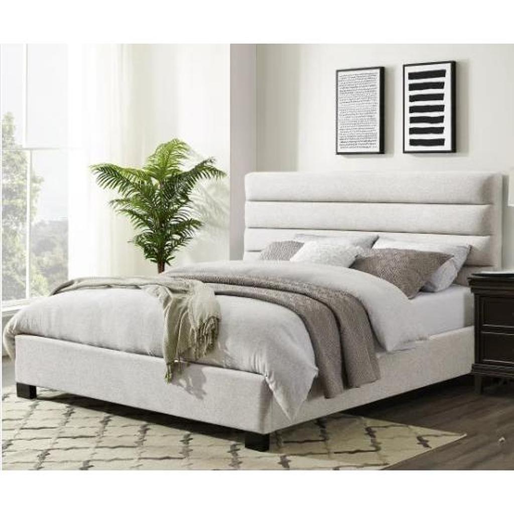 Derby Upholstered Bed Queen Beige – Liquidation Nation