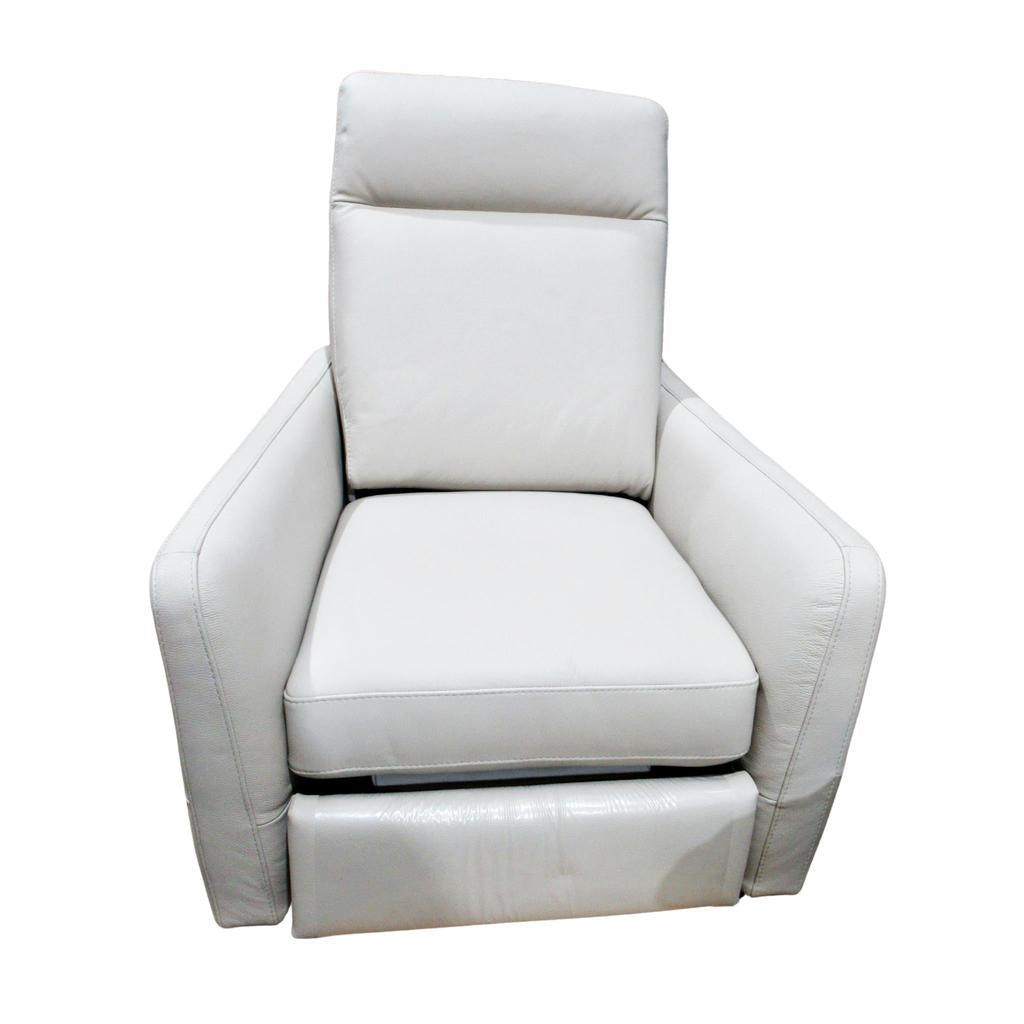 Natuzzi Top Grain Leather Pushback Recliner Smoke – Liquidation Nation