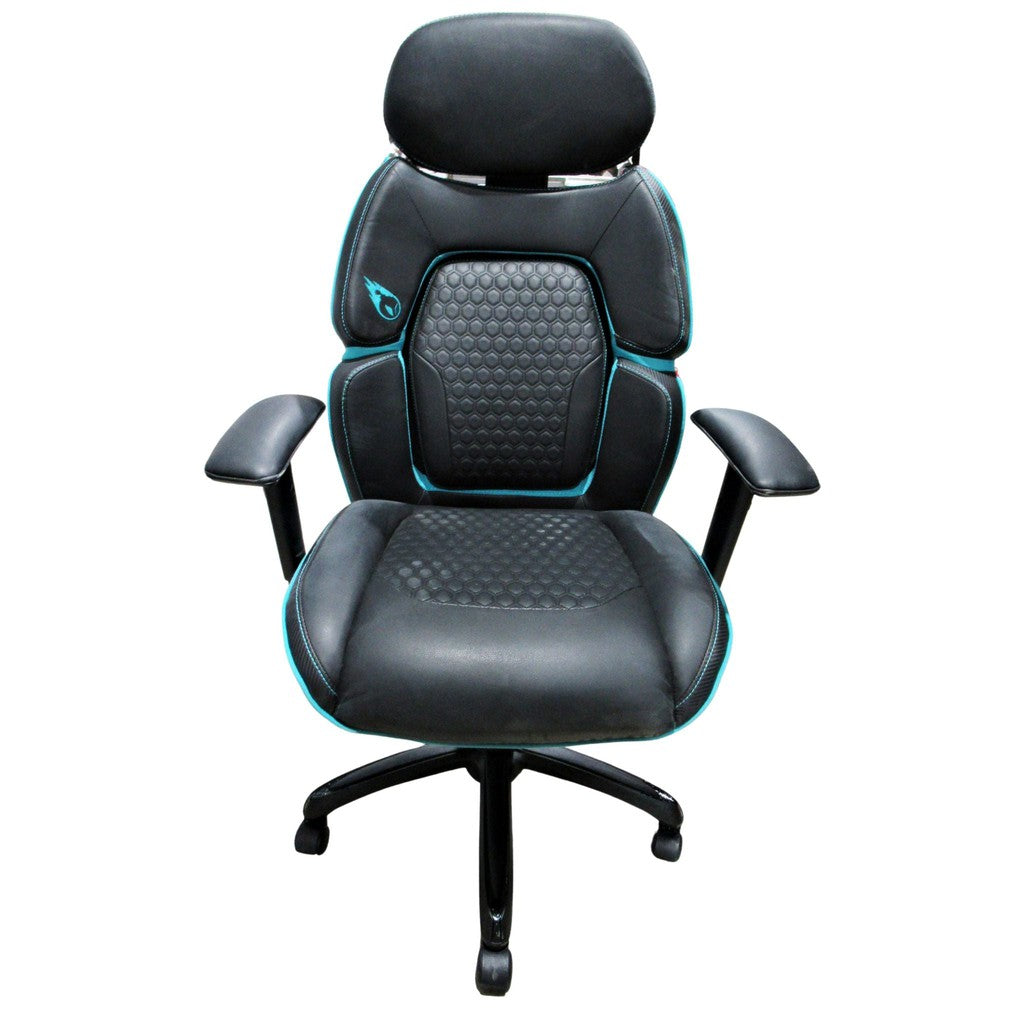 DPS Centurion Gaming Chair with Adjustable Headrest Black/Blue ...