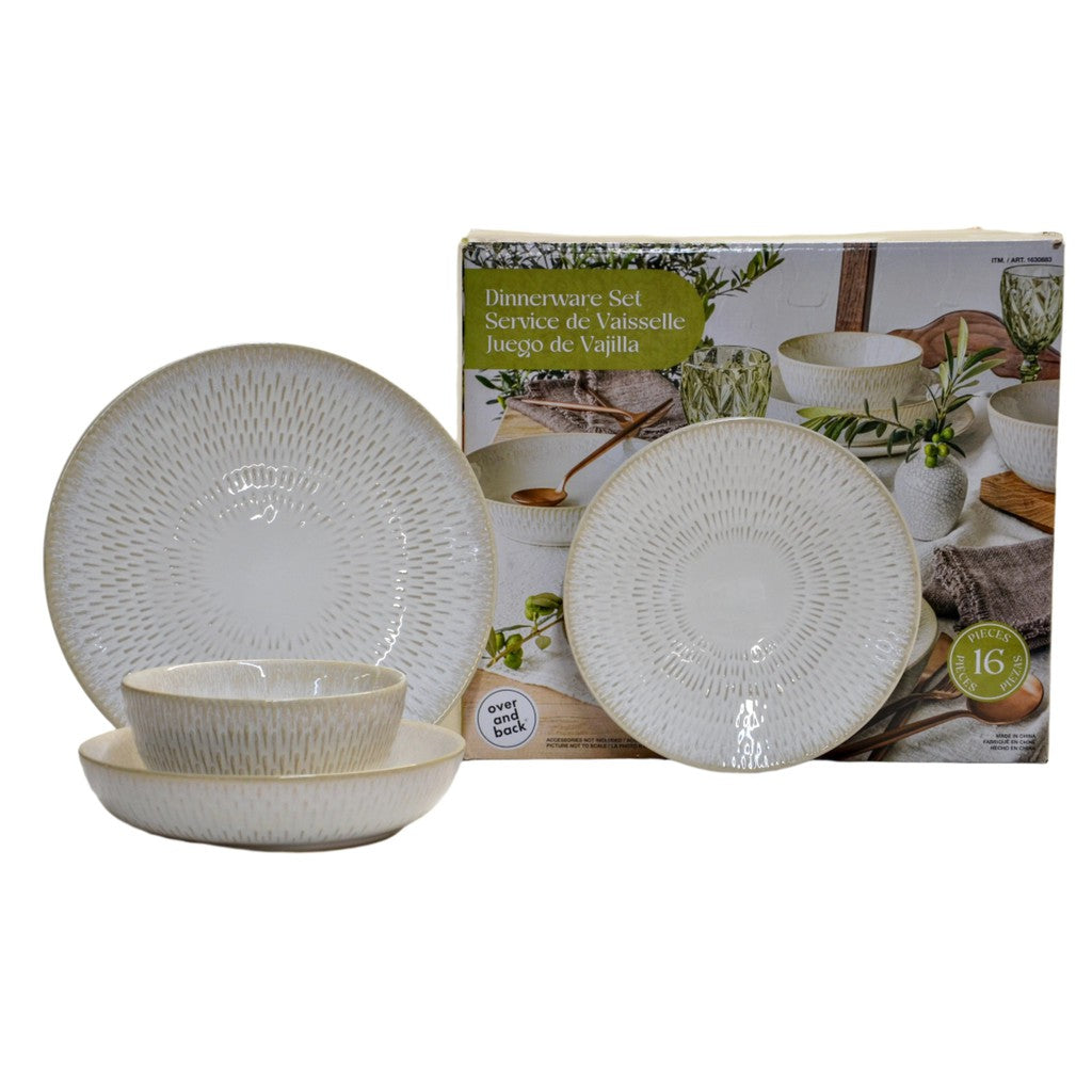 Over and Back Dinnerware Set 16 Pieces Stoneware – Liquidation Nation