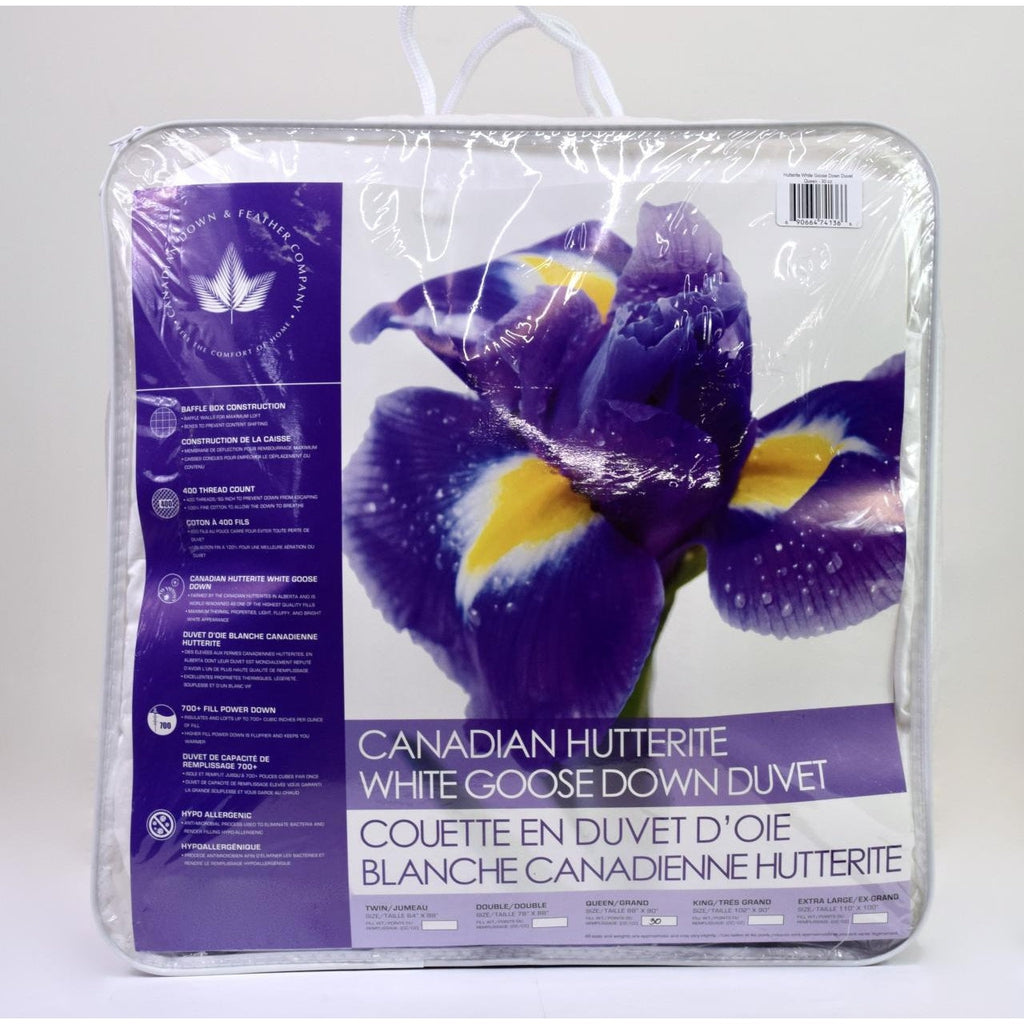 Canadian Down & Feather Hutterite Goose Down Duvet White Queen ...