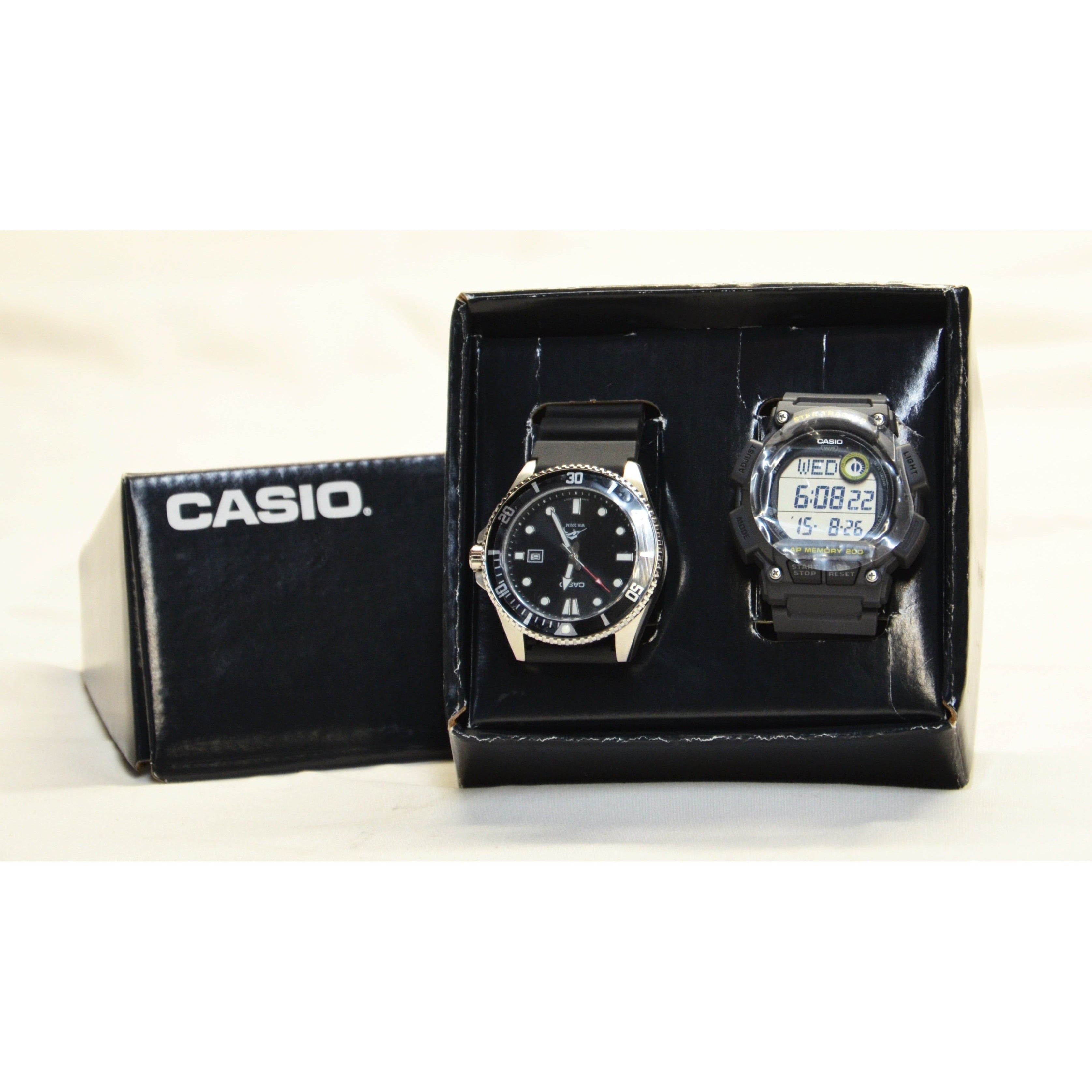 Casio Work and Play Men’s 2-Watch Bundle 1678170 - Resin Bands ...