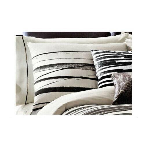 Kenneth Cole Reaction Willow Standard Sham Creme Black Abstract Lines ...