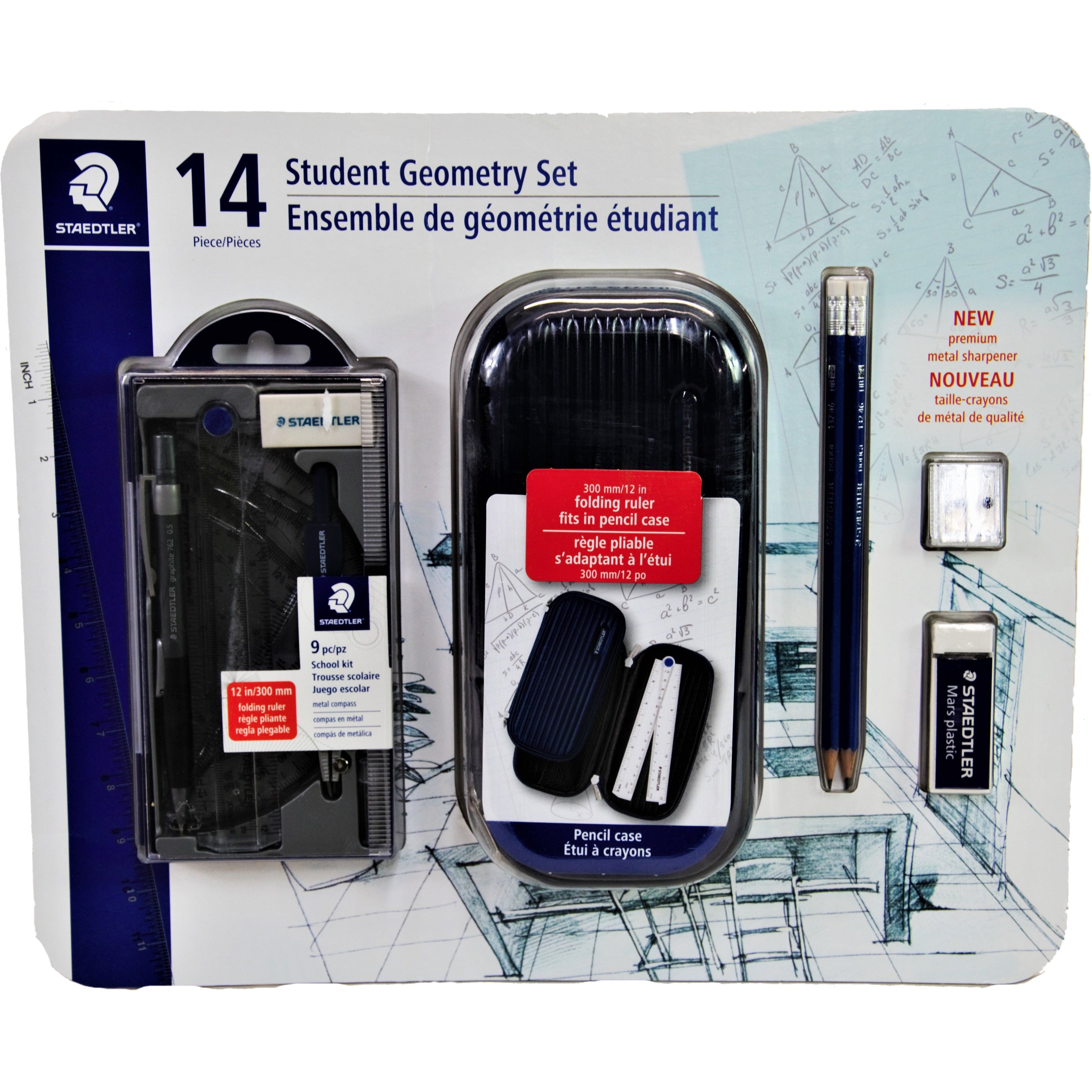 Staedtler Student Geometry Set 14 Piece Black – Liquidation Nation